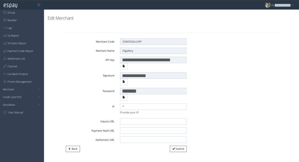 Espay | Portal Sandbox